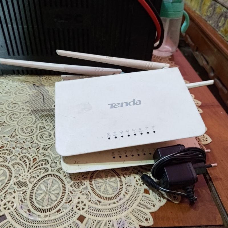 Jual router tenda f3 v6 bahasa inggris bisa remote set adaptor | Shopee ...