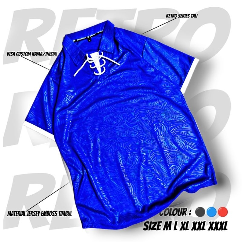 Jual BAJU JERSEY BAHAN EMBOS TIMBUL RETRO SERIES KERAH TALI MURAH/COD ...