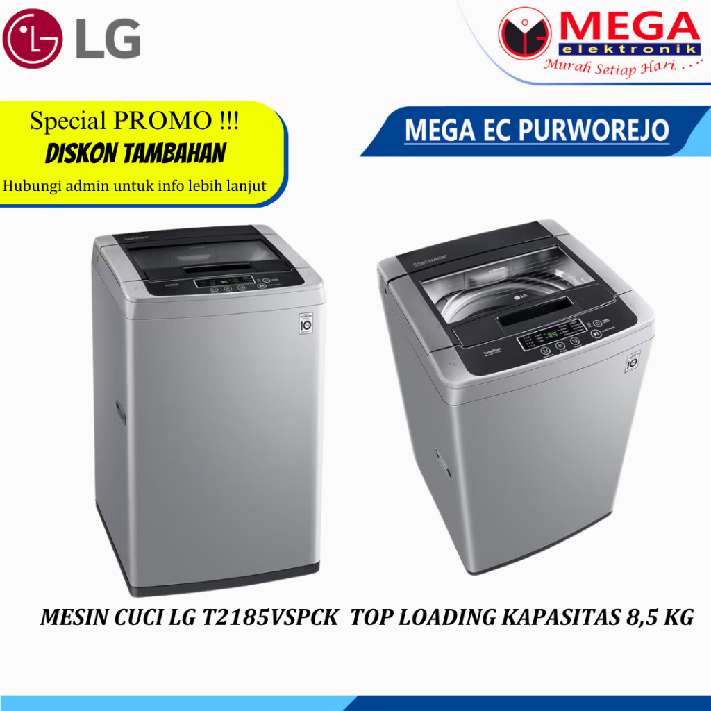 Jual MESIN CUCI LG T2185VSPCK TOP LOADING KAPASITAS 8,5 KG | Shopee Indonesia