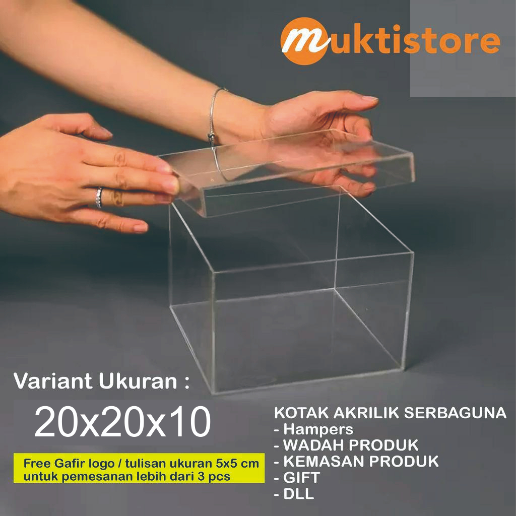 Jual Kotak hampers akrilik box hampers akrilik 20x20x10 kotak kado box ...