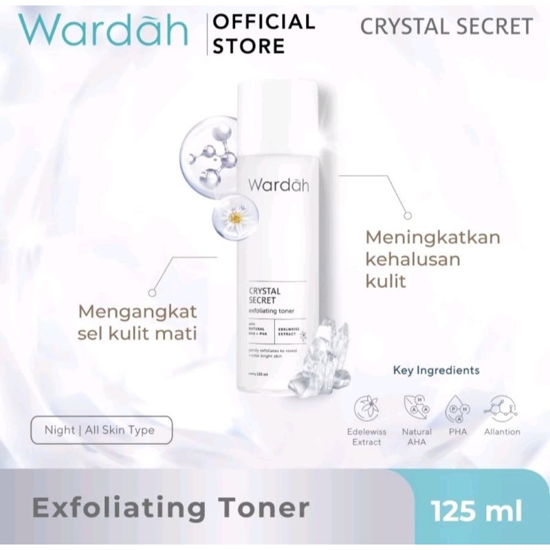 Jual Wardah Crystal Secret Exfoliating Toner with Natural AHA+PHA 125 ...
