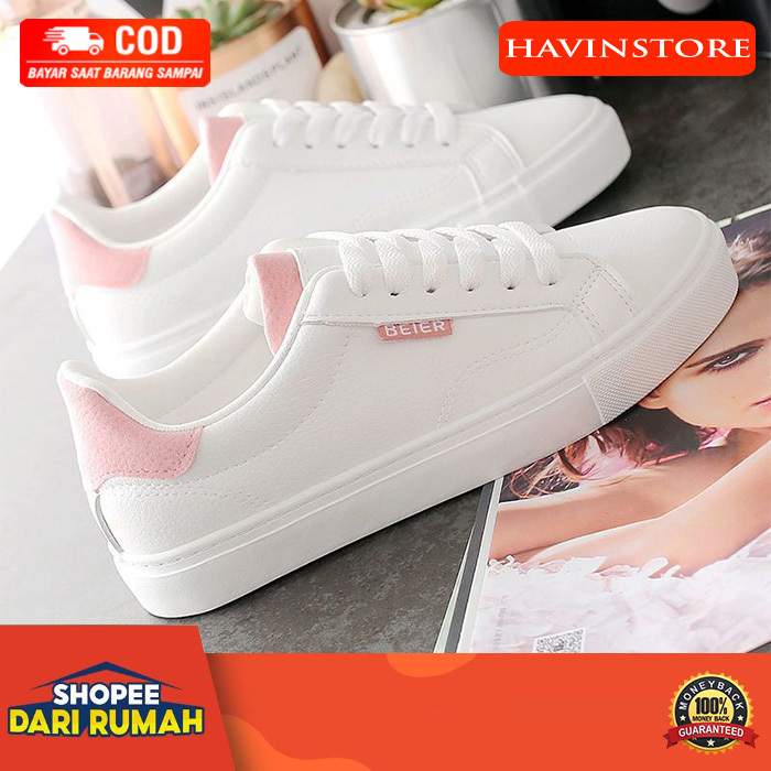 Jual Sepatu Sneakers Wanita Kekinian Fashion Keren Cewek Model Korea ...