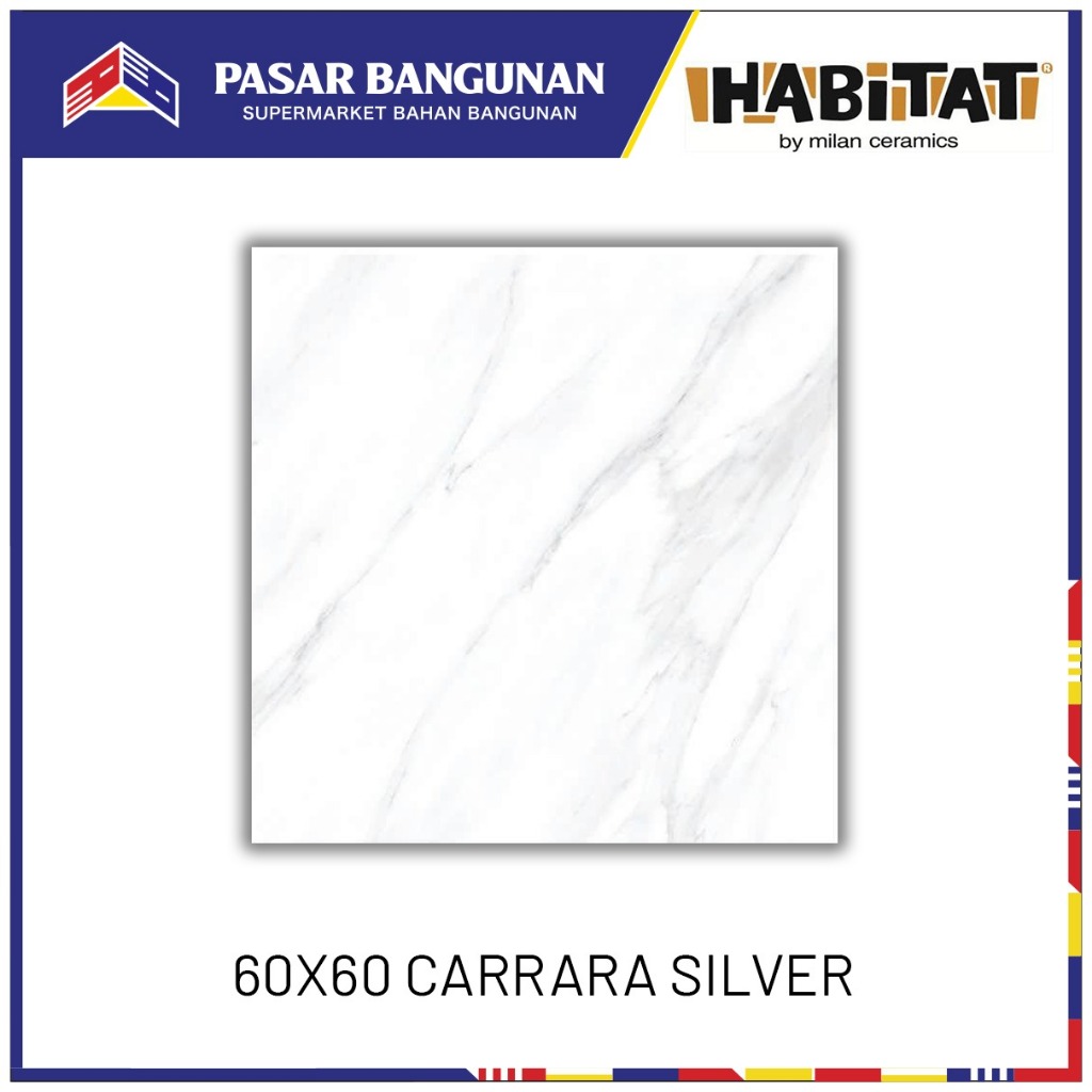 Jual Keramik HABITAT Carara Silver X 60x60 Grade A | Shopee Indonesia