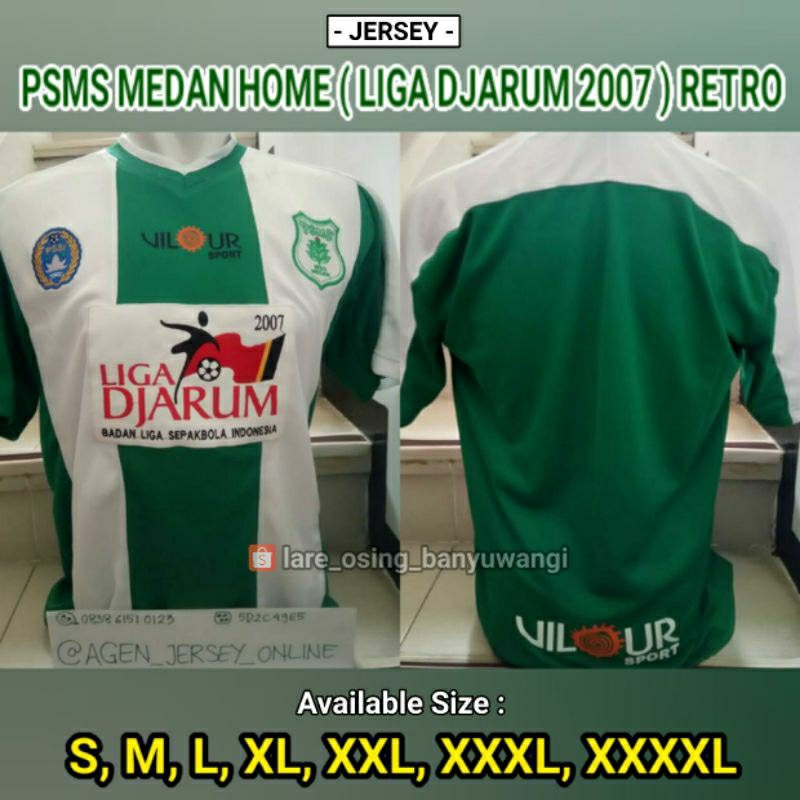 Jual Jersey PSMS Medan Home 2007 Liga Jarum Hijau Putih RETRO Full Bordir dan Full Printing ...