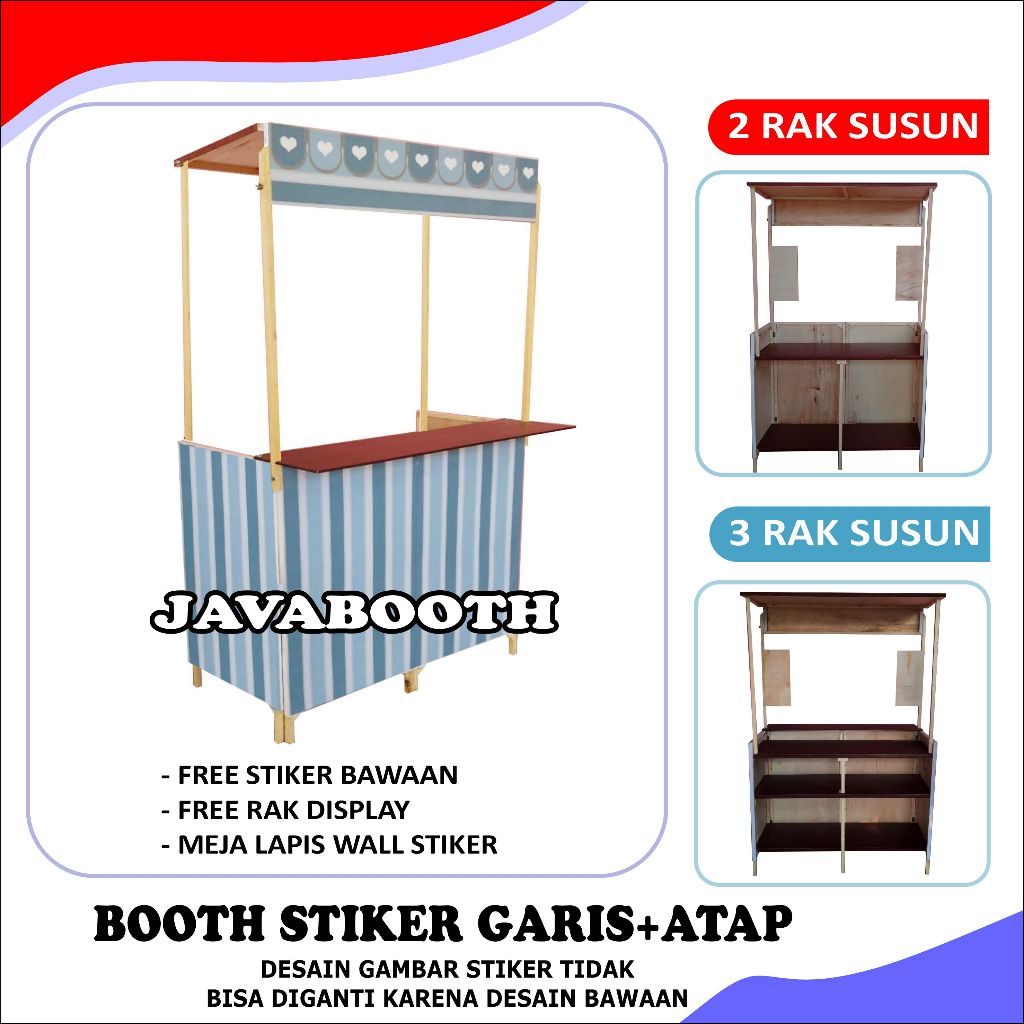 Jual Booth Portable Kayu Jumbo Pakai Atap Bonus Rak Depan | Shopee ...