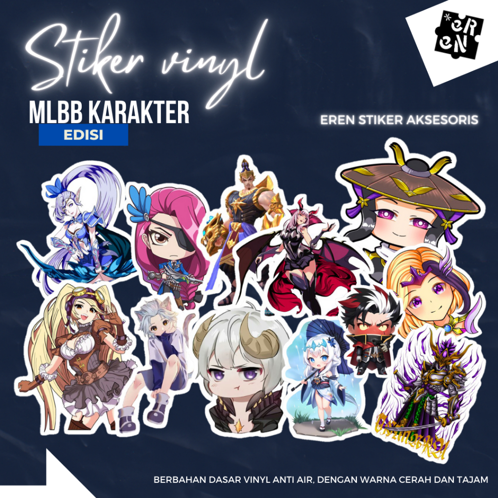 Jual STIKER ANTI AIR ANIMASI KARAKTER MLBB ISI 100 PCS PREMIUM | Shopee ...