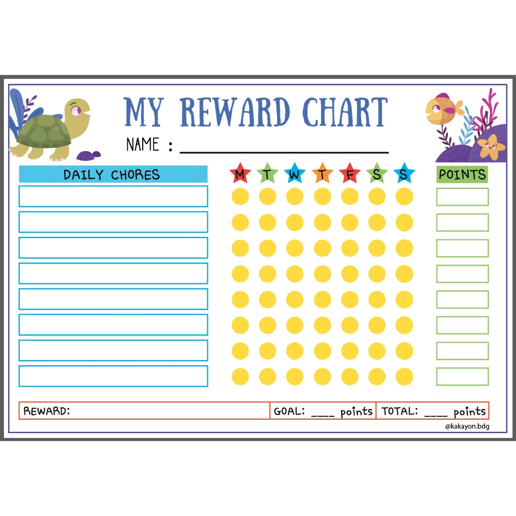 Jual Daily Reward Chart Anak Lembar Wipe Clean Laminating Kegiatan ...