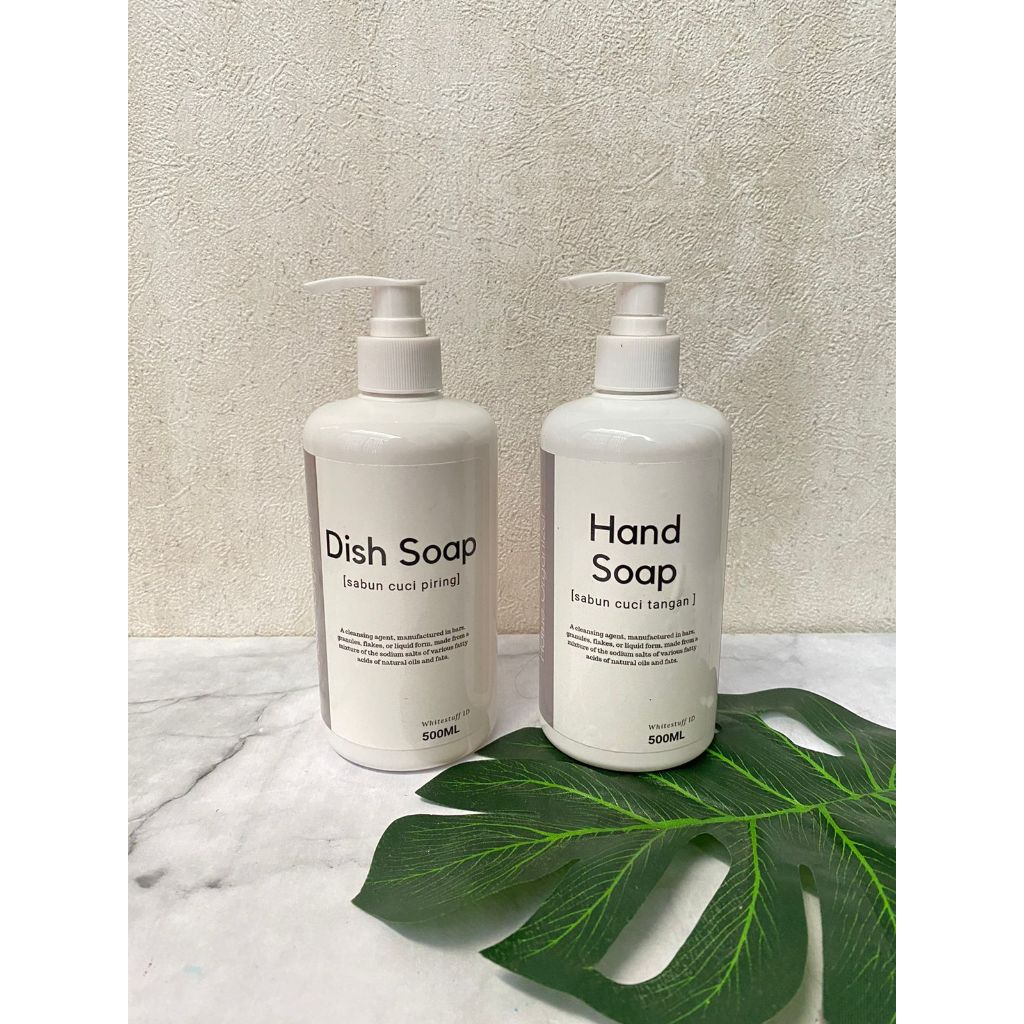 Jual Paket Refill Botol Sabun Cair PUMP GREY-WHITE Aesthetic Putih ...