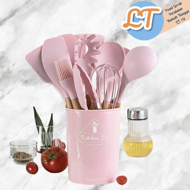 Jual (LT.ID) Silicon Spatula Utensil 12 in 1 Peralatan Masak Goreng ...