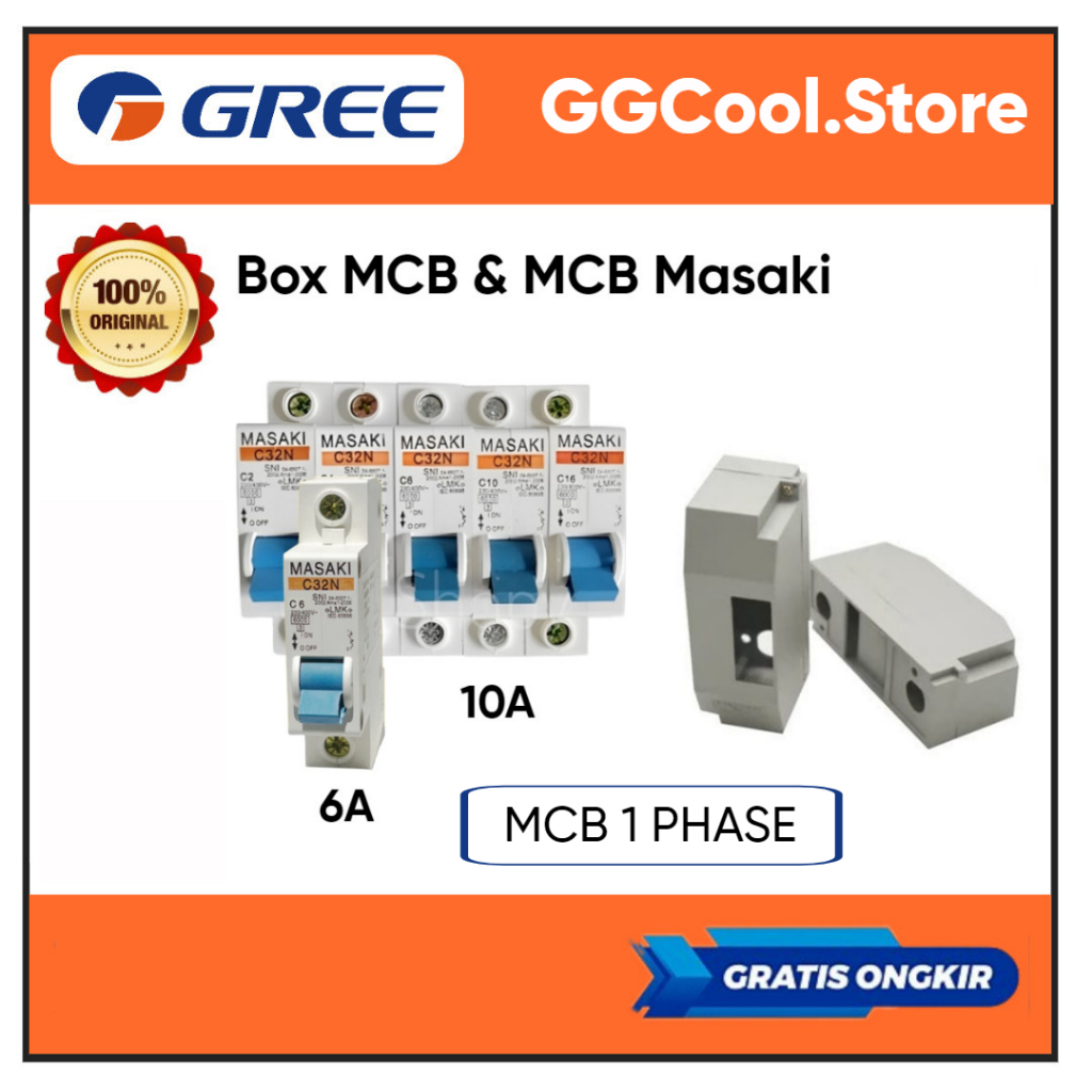 Jual MCB MASAKI 6 Ampere / 10 Ampere BOX MCB AC MCB Box AC | Shopee ...