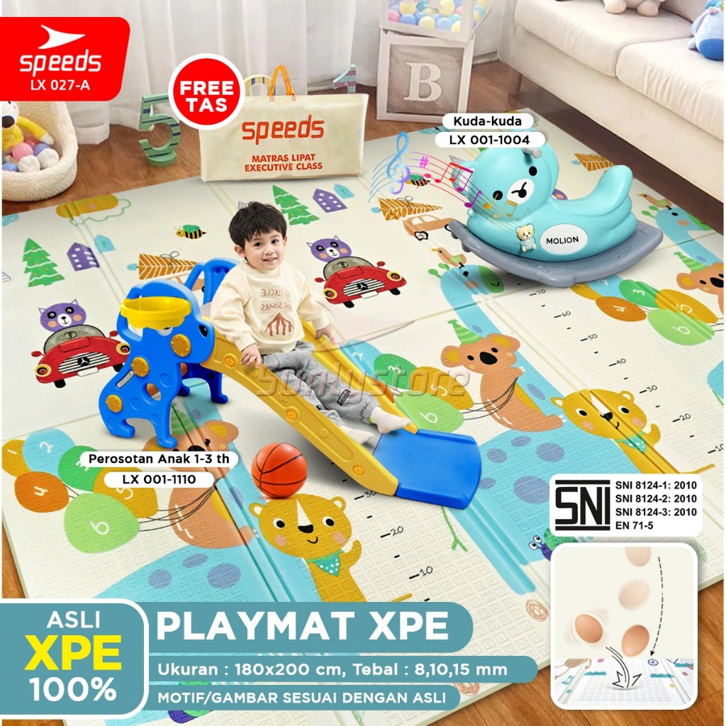 Jual SPEEDS SNI A Playmat Bayi Karpet Lipat Playmate Bayi 180x200cm ...