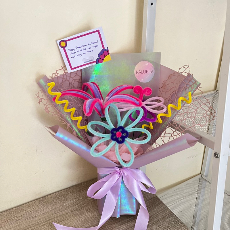 Jual BELLE CUSTOM DESIGN SMALL (BUKET BUNGA KAWAT BULU/PIPE CLEANER ...