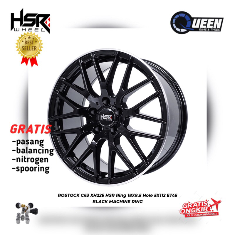 Jual VELG RACING KEREN R18 HSR RISTOCK C63 WARNA HITAM untuk mobil MERCY, MERCEDES BENZ, AUDY ...