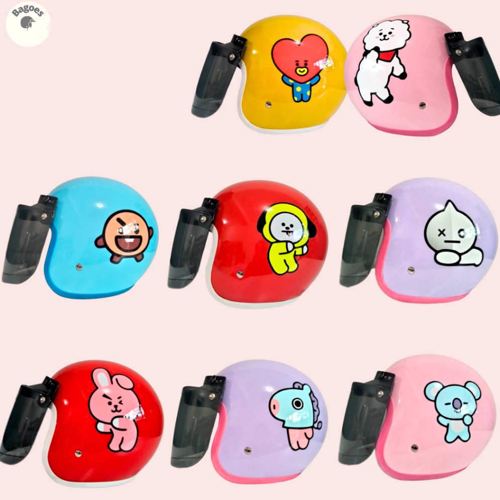 Jual HARGA SPESIAL Helm Anak Bogo Retro Cewek Full Leher SNI Motif ...