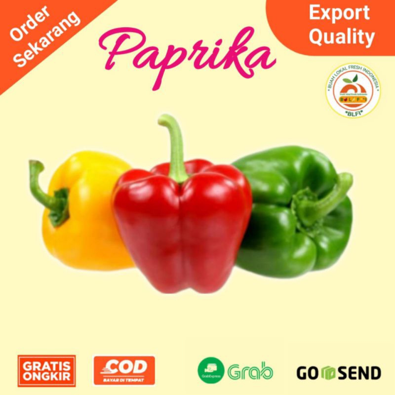 Jual CABE PAPRIKA MERAH/HIJAU/KUNING ( PER 500gr ) | Shopee Indonesia
