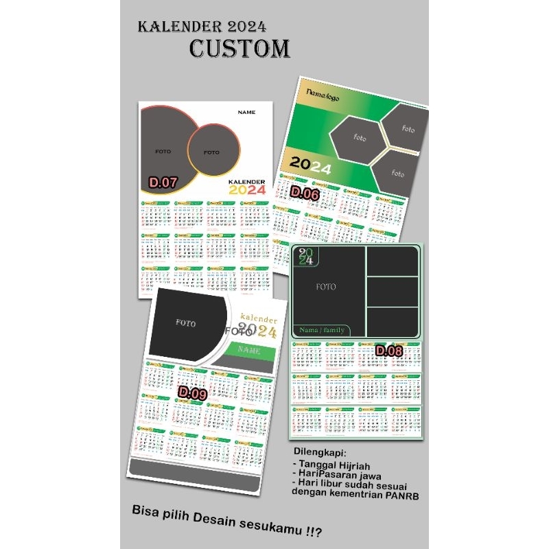 Jual KALENDER 2024 / KALENDER CUSTOM FOTO | Shopee Indonesia