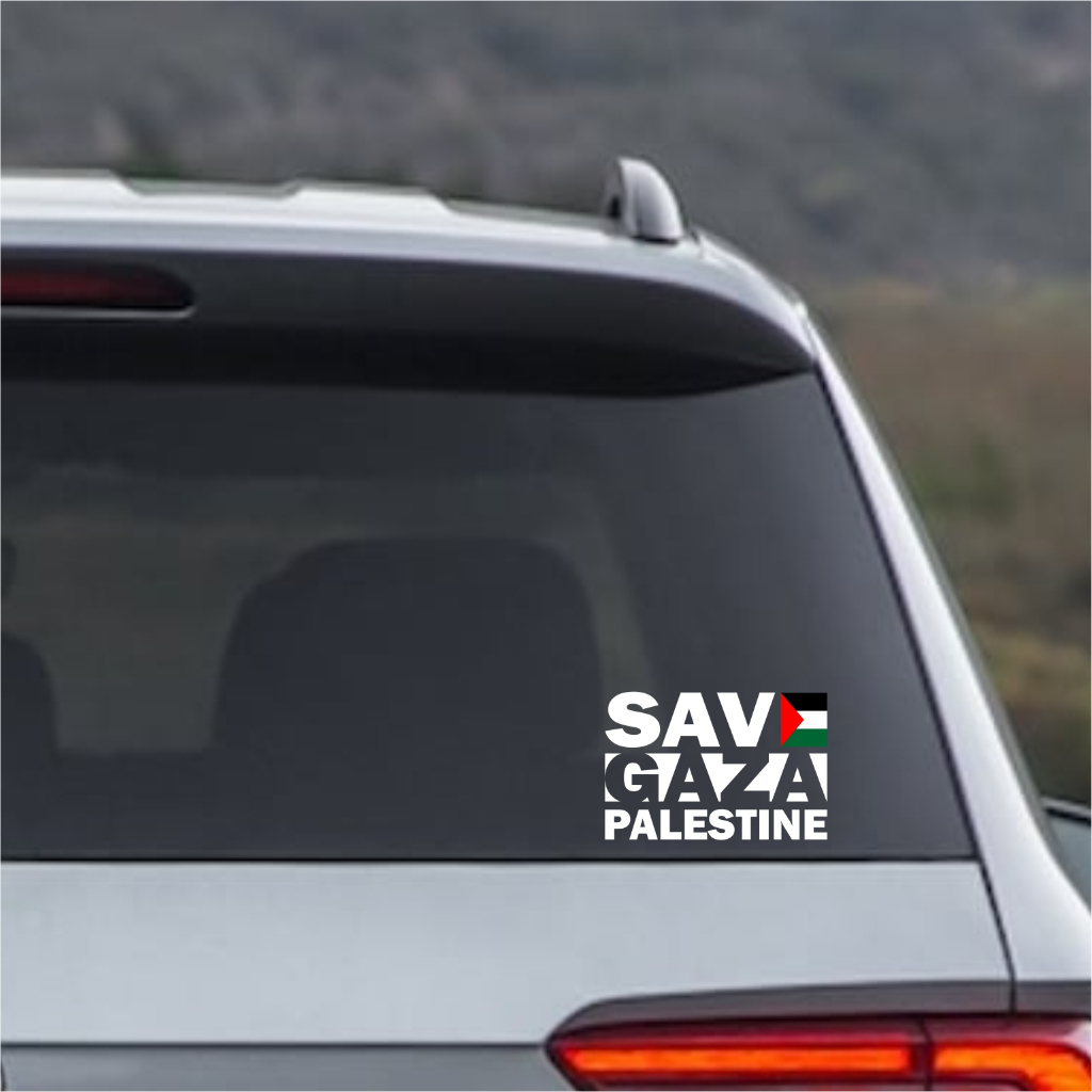 Jual STICKER MOBIL STICKER SAVE GAZA PALESTINE STICKER CUTTING KACA ...