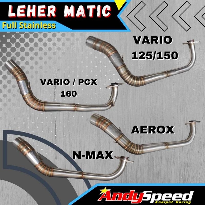 Jual LEHER KNALPOT MATIC stainless andy speed | Shopee Indonesia