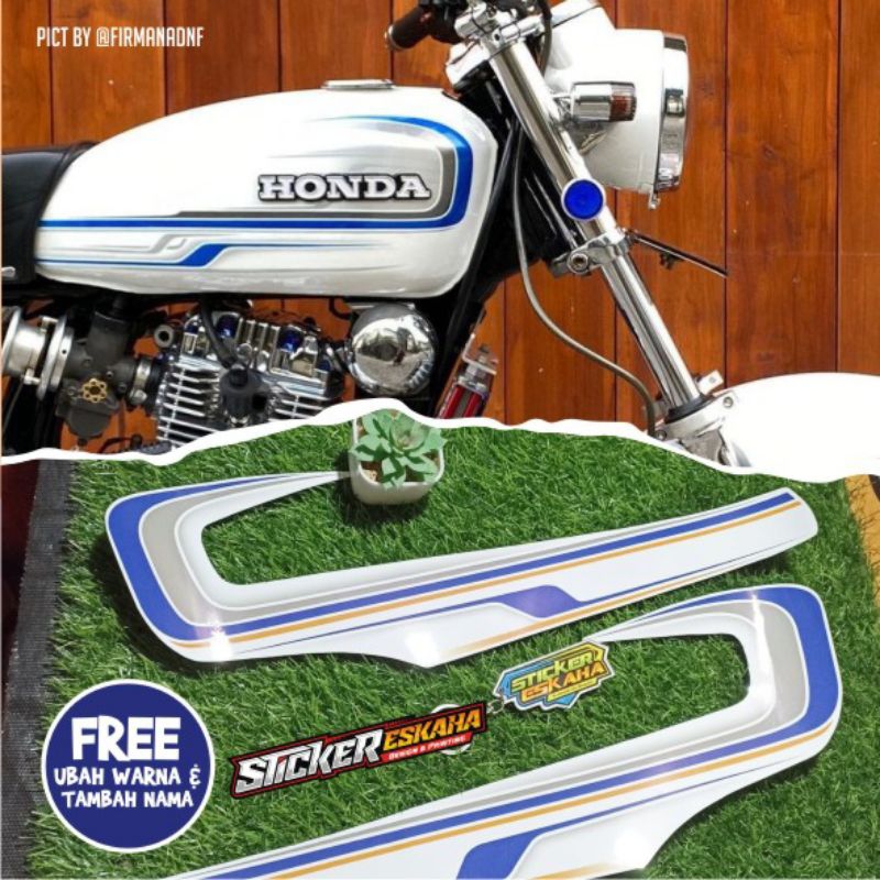 Jual Striping CB 125 Airbrush Simple Minimalis Putih Biru | Shopee ...