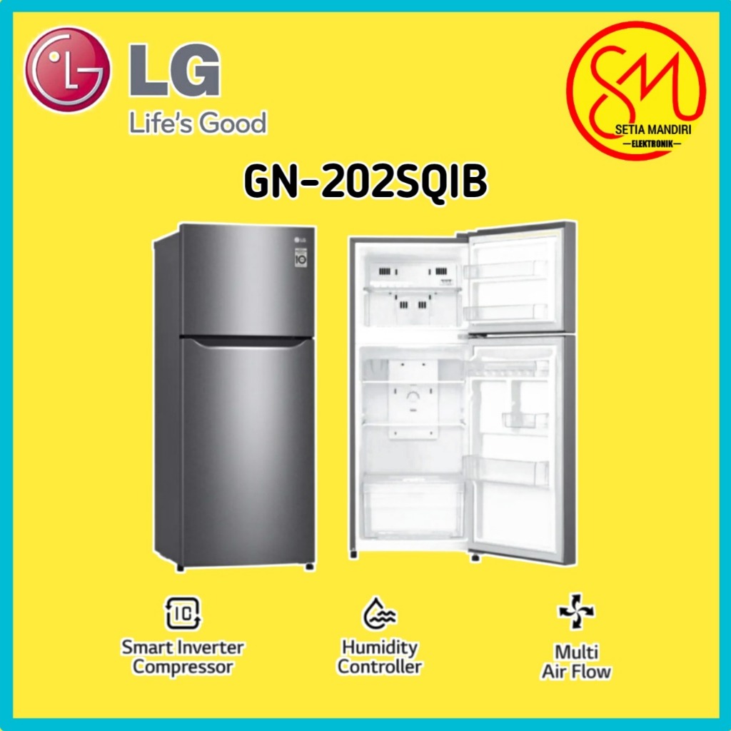 Jual LG Kulkas 2 Pintu Inverter 202 Liter - Smart Inverter Compressor ...