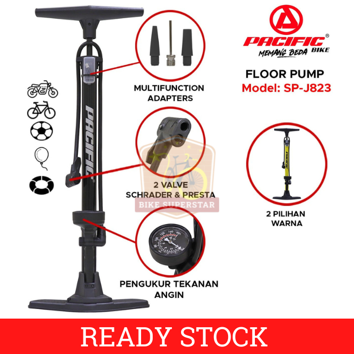 Jual Pompa Tabung Meteran Ban 2 Lubang Pacific SP-J823 Pentil Motor ...