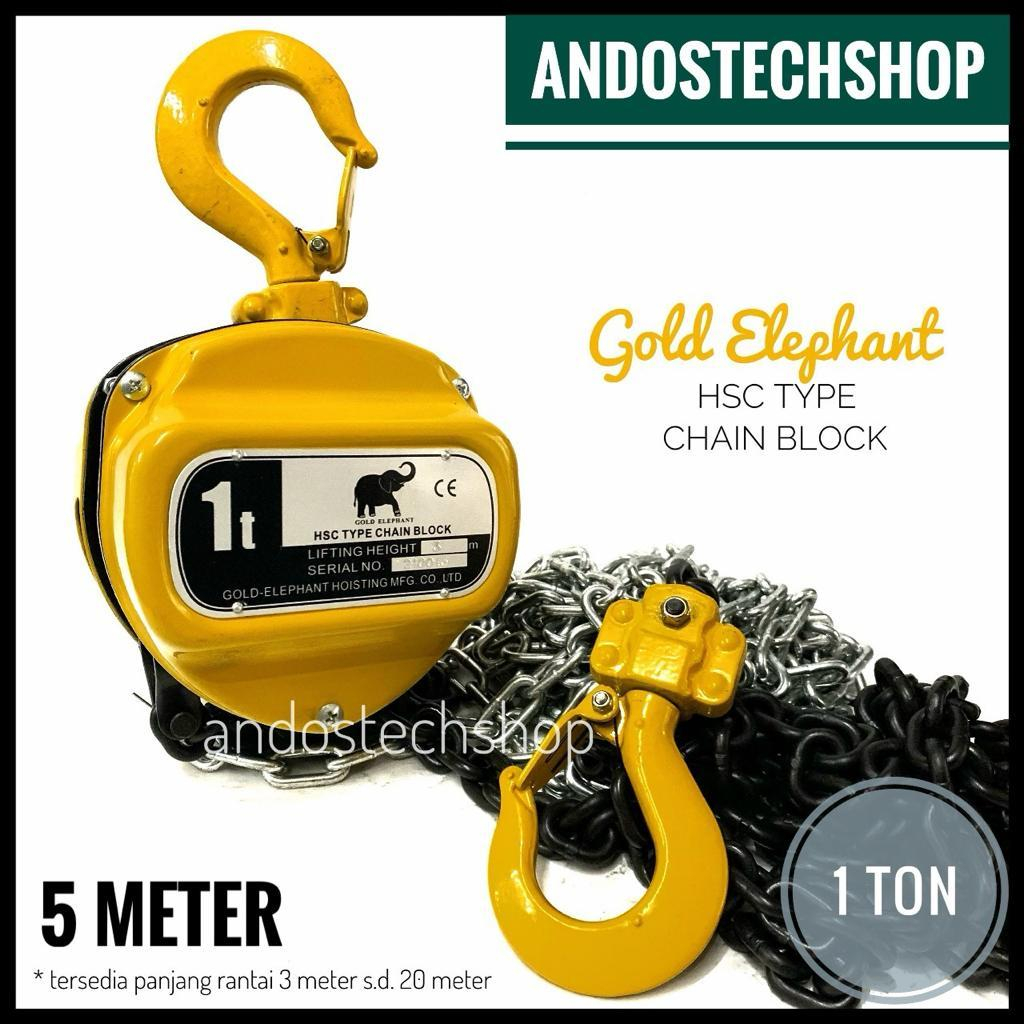 Jual [ GE ] Chain Block 1 Ton x 05 Meter | Takel 1T x 5M | Katrol Derek ...