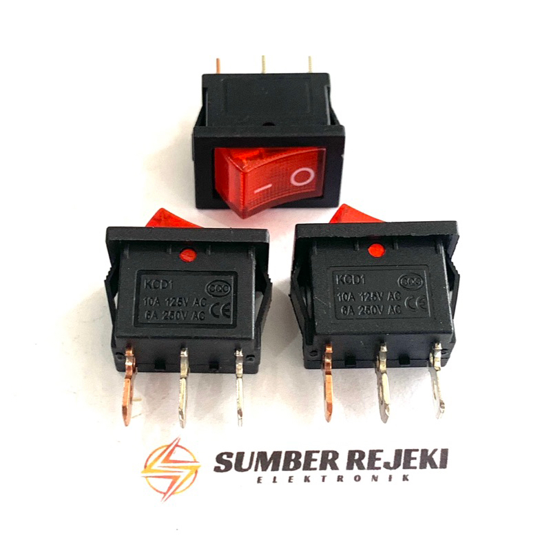 Jual Switch On Off Kecil + Lampu 3 Kaki 10A 250V Kualitas Bagus ...