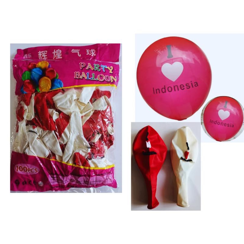 Jual BALON I LOVE INDONESIA (10 PCS) | Shopee Indonesia