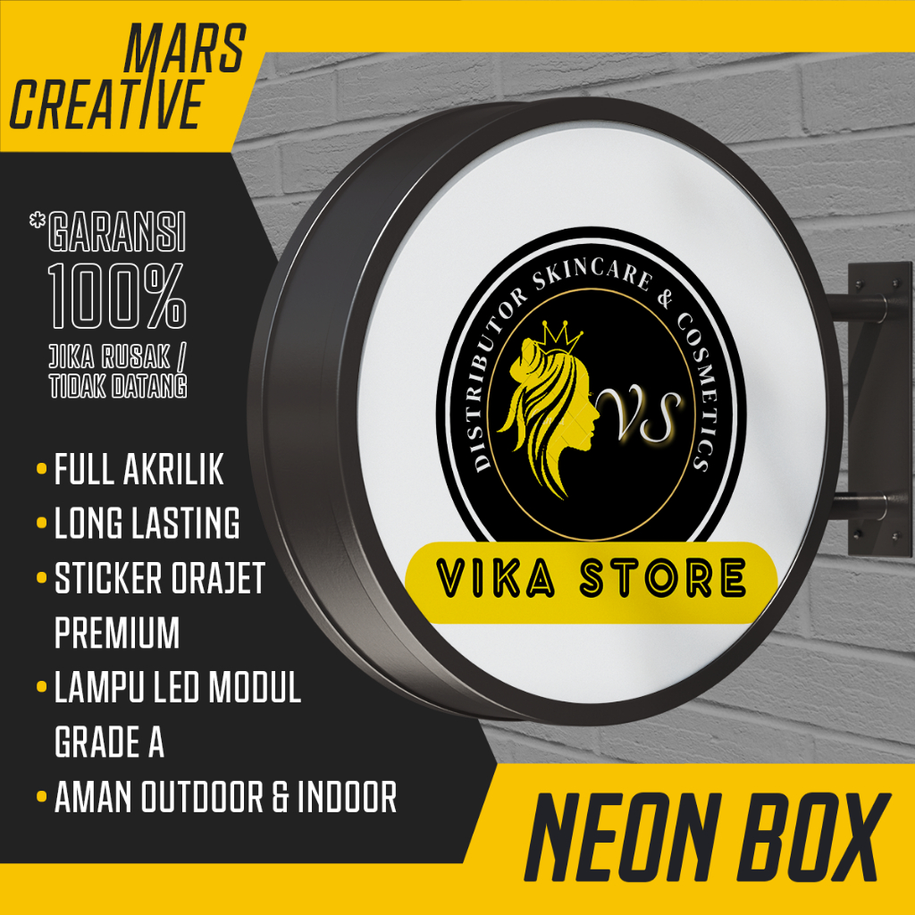 Jual Neon Box Indoor Outdoor 40cm x 70cm Premium Custom 2 Sisi ...