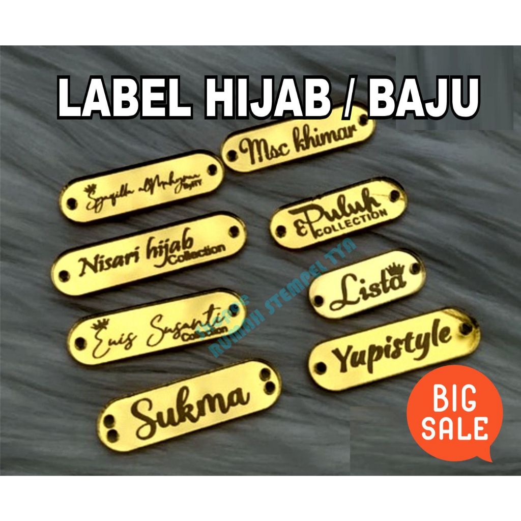 Jual PALING MURAH LABEL HIJAB AKRILIK | LABEL BAJU | MERK | LOGO ...