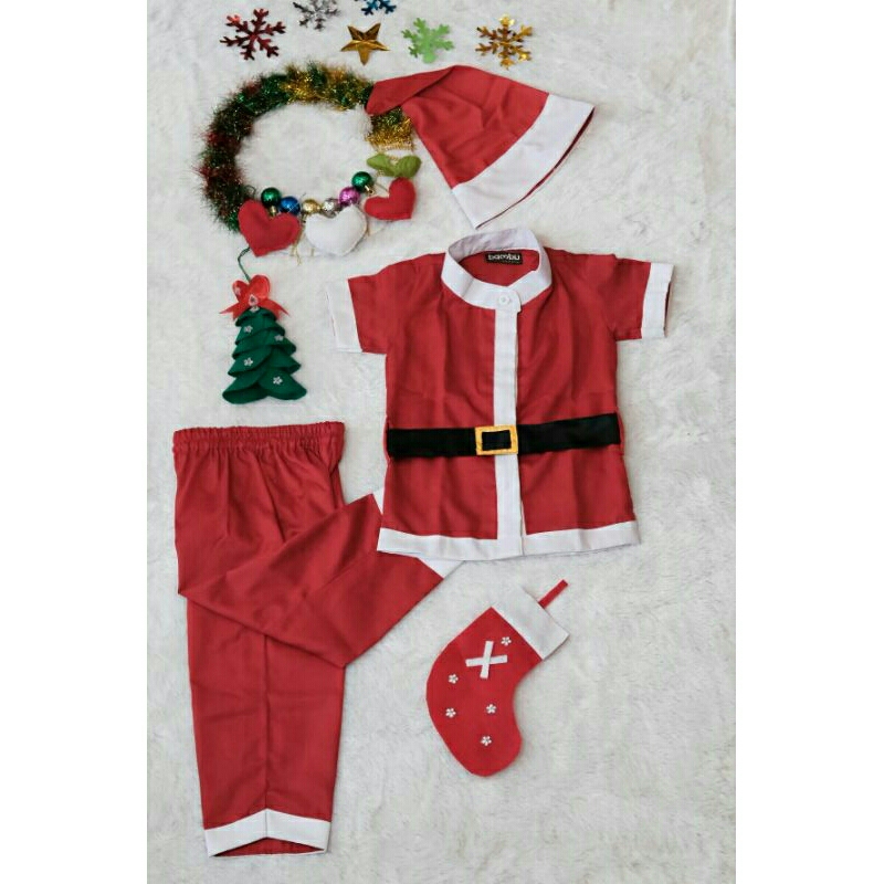Jual Set Baju Sinterklas Pria / Pakaian Santa Model Pria / Baju Natal ...