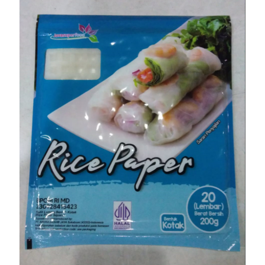 Jual Java Food Rice Paper Kotak 200gr 20 Lembar Kulit Lumpia Kotak ...