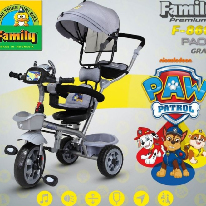 Jual Sepeda anak roda tiga family tricycle anak usia 1-4 tahun F 860 J ...