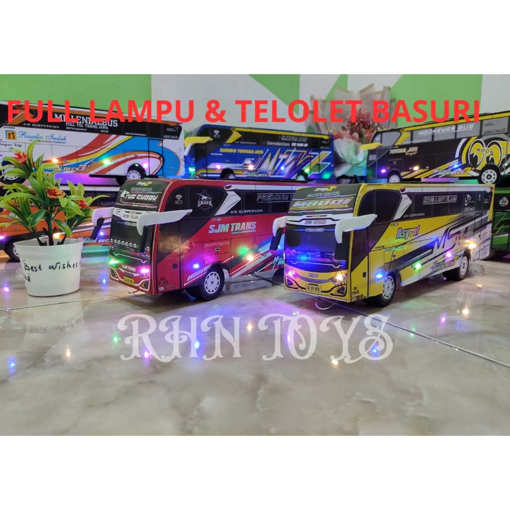 Jual MINIATUR MAINAN BUS TELOLET BASURI FULL LAMPU | Shopee Indonesia