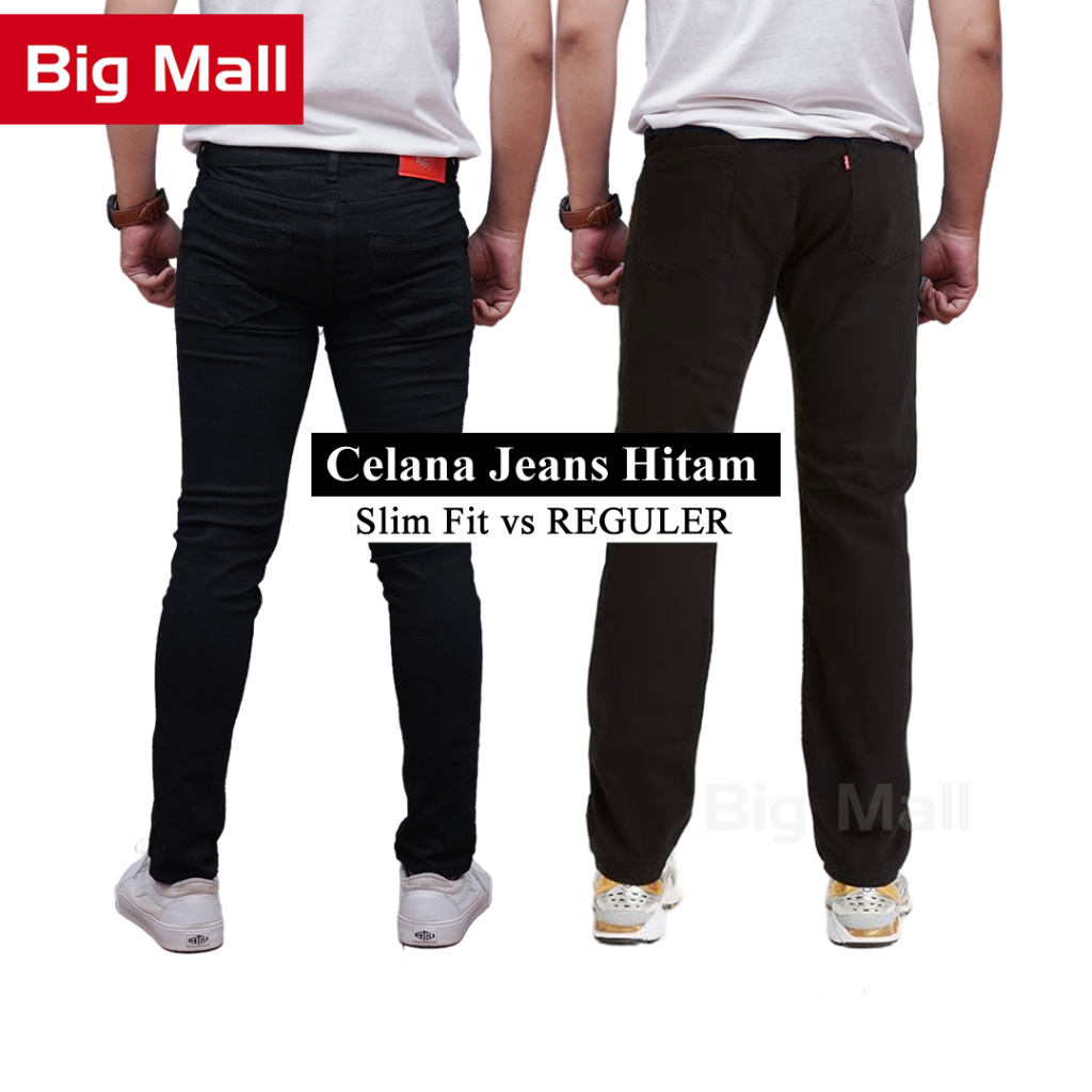 Jual Big Mall [27-40] Celana Jeans HITAM Celana Panjang Pria | Shopee ...