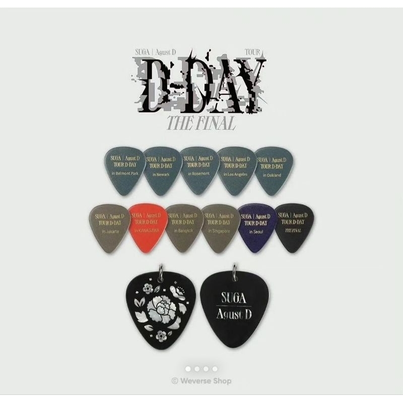 Jual PELUNASAN Agust D Tour D-DAY Official Merch GUITAR PICK SET ...