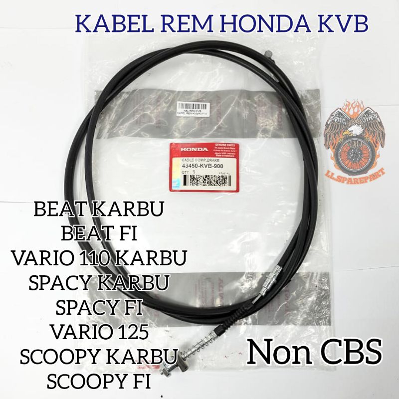 Jual KABEL REM BELAKANG HONDA KVB ASLI ORIGINAL NON CBS BEAT KARBU BEAT ...