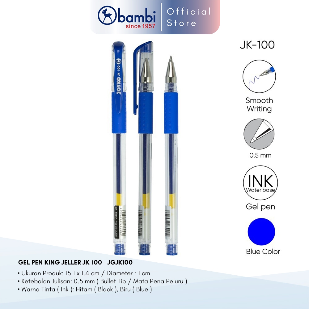 Jual JYK Pulpen Tipe Gel Pen King Jeller Tinta All Color Pack Isi 12 ...
