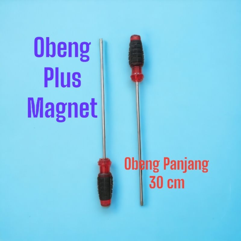 Jual Obeng Magnet Plus Gagang Karet Panjang 30cm atau 12 inch | Shopee ...