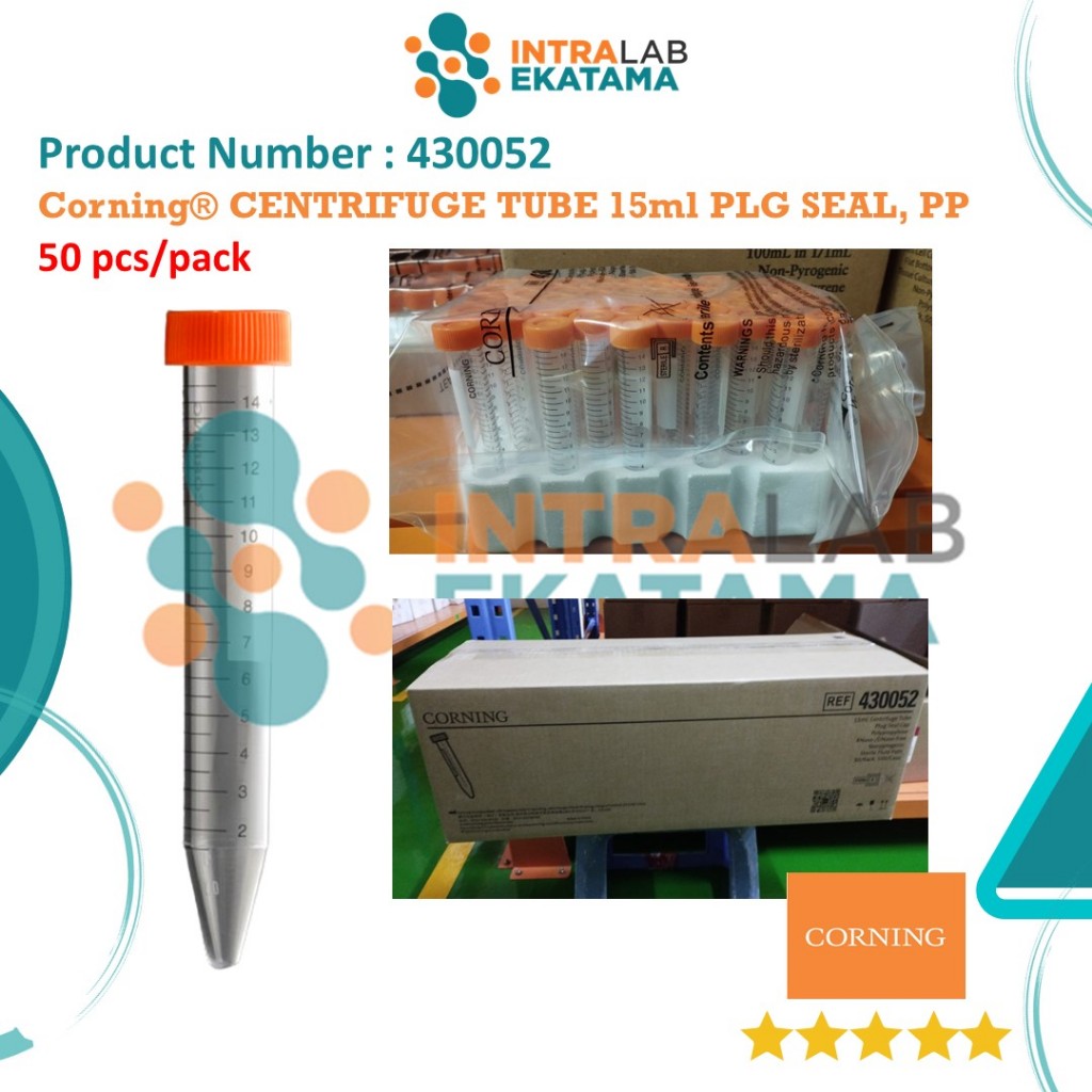 Jual 430052 Corning® CENTRIFUGE TUBE 15ml PLG SEAL, PP | Shopee Indonesia
