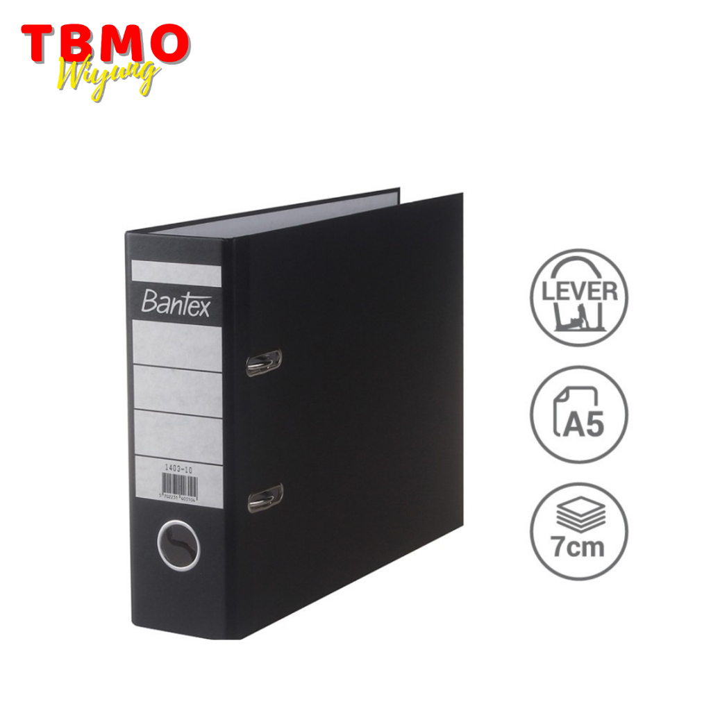 Jual TBMO Bantex Lever Arch File Ordner Economic A5 Kwitansi 7cm Black ...