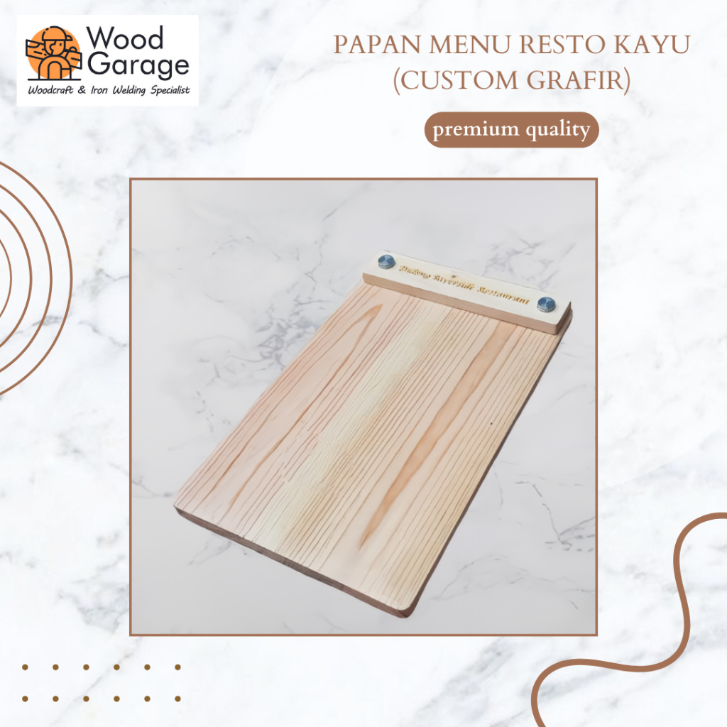 Jual Papan menu resto kayu / buku cover menu A4 resto custom grafir ...