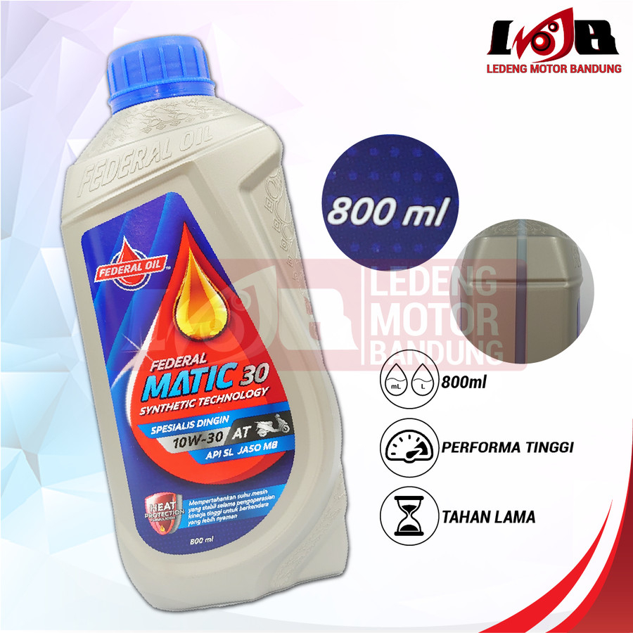 Jual Oli Federal Matic 30 Botol Abu 10w30 Jaso MB motor matik 800ml ...