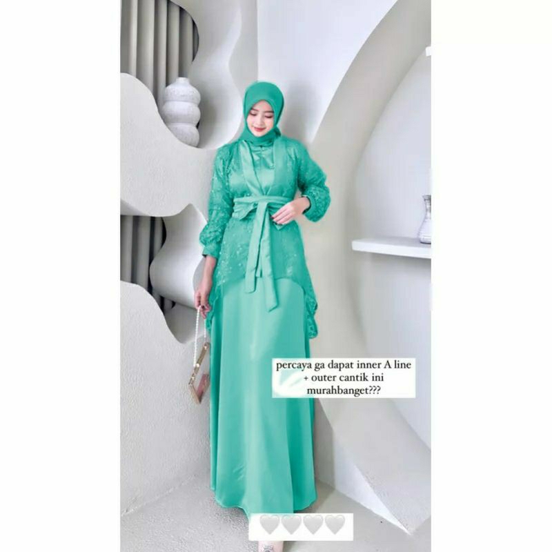 Jual Fuji Dress satu Set Inner Outer Kimono Queenbee Fashion Gamis ...