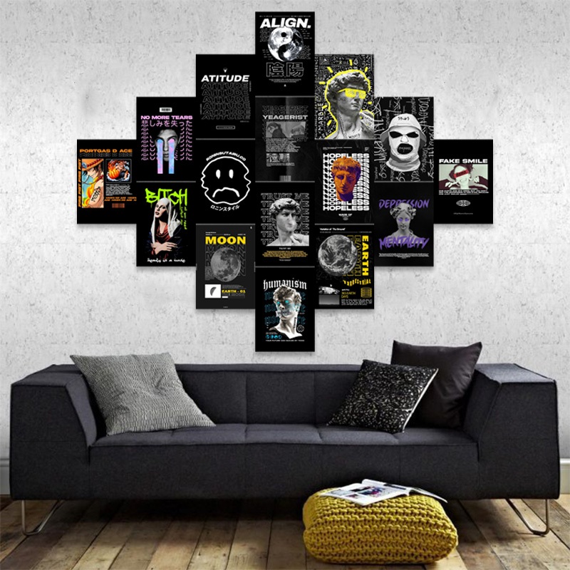 Jual (isi 16pcs) poster dinding kamar aesthetic streetwear design ...