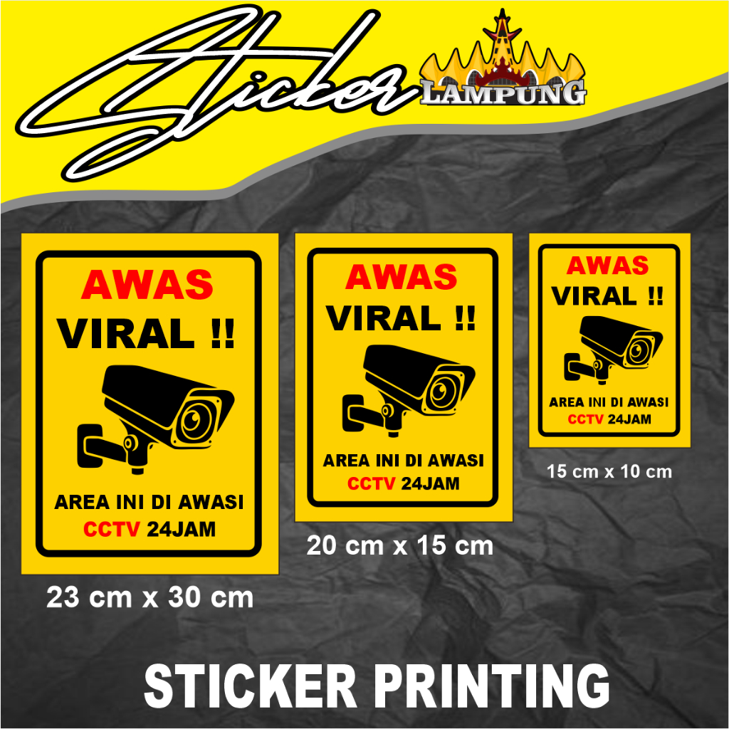 Jual STIKER CCTV AWAS VIRAL STIKER WARNING TUK MEMANTAU ORANG SEKITAR ...