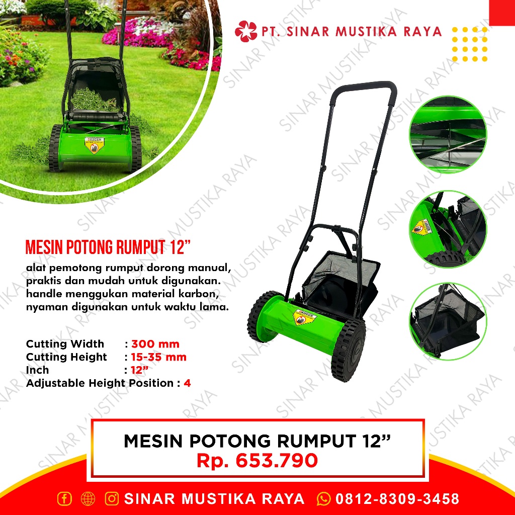 Jual Mesin Potong Rumput Manual Mower 12" T Hand Mesin Pertanian dan ...