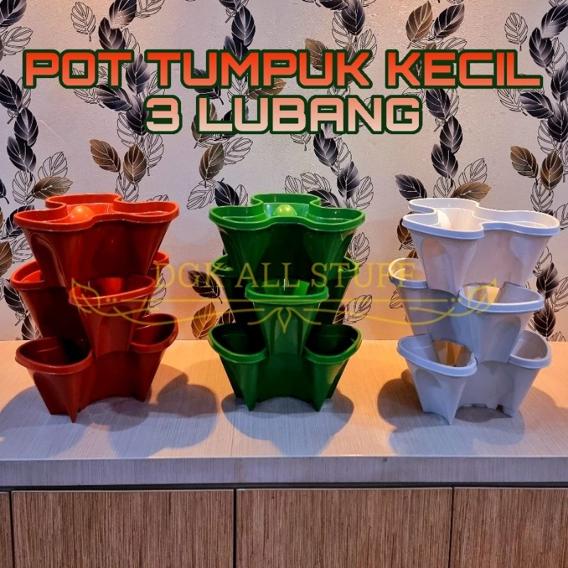 Jual Pot Bunga Tanaman Susun Tingkat Tumpuk Stack Stacking Stackable 3 ...