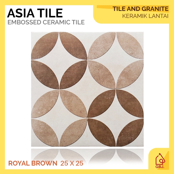 Jual KERAMIK ASIA TILE 25 X 25 ROYAL BROWN / KERAMIK LANTAI KAMAR MANDI ...