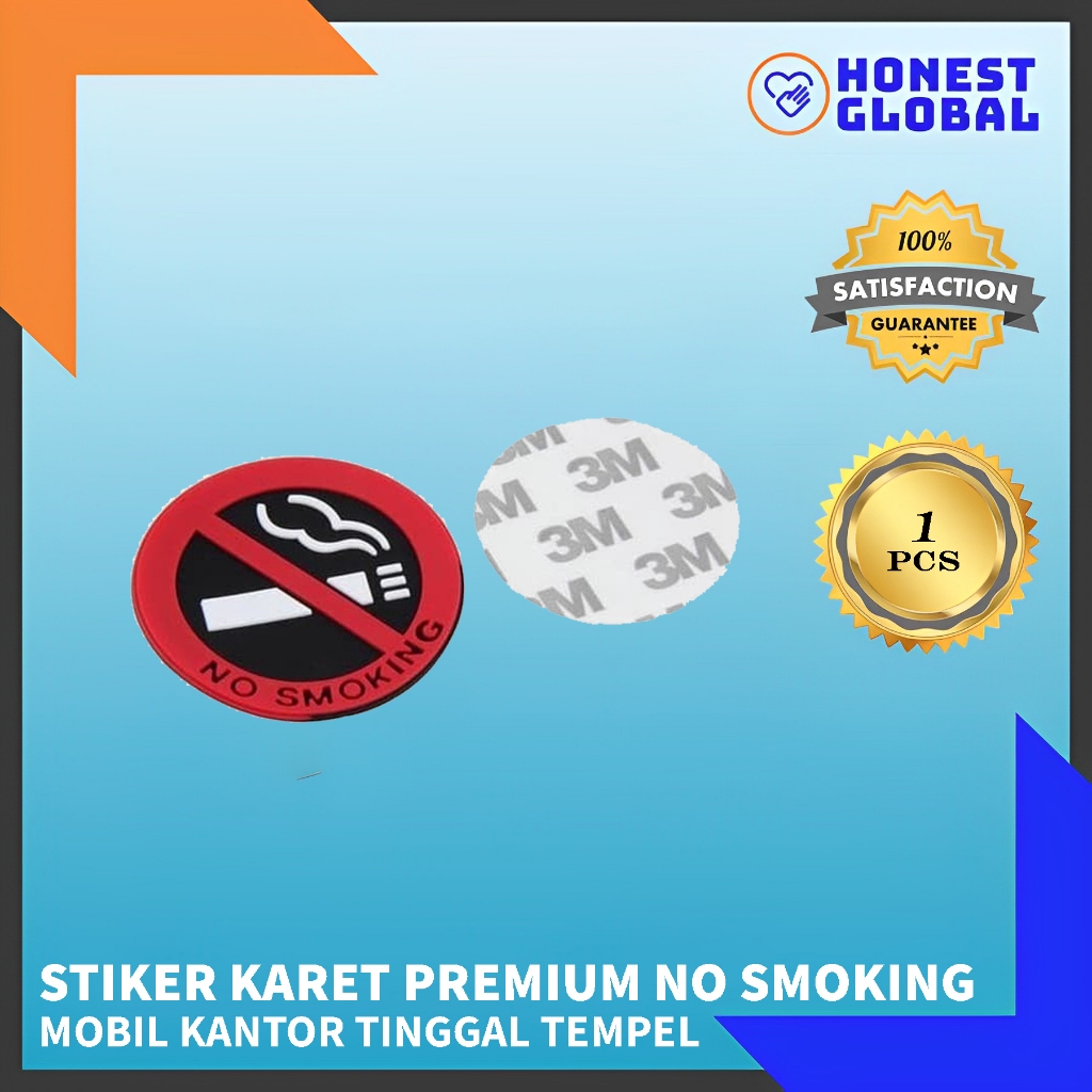 Jual Stiker Karet Premium No Smoking Mobil Kantor Tinggal Tempel 100 ...